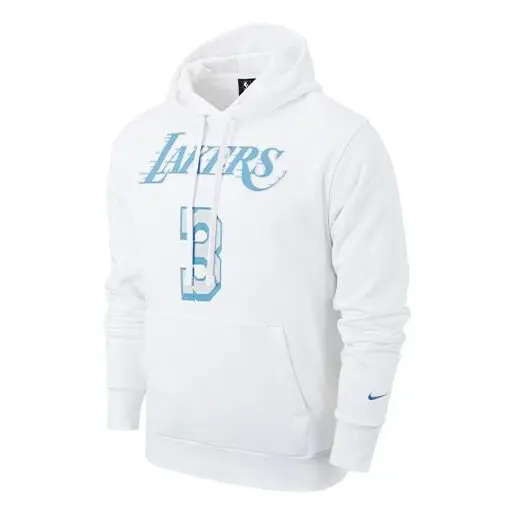 Nike Los Angeles Lakers Davis No. 3 Hooded Pullover - White