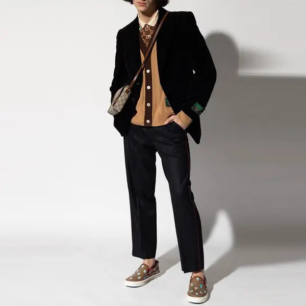 Gucci Rib Knit Wool Cardigan