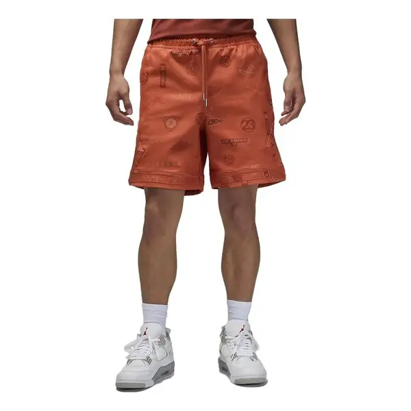 JORDAN Flight Heritage All-over Print Shorts - Light Sienna
