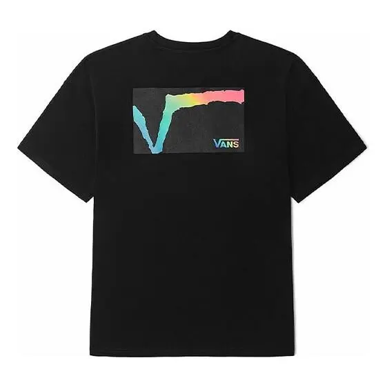 VANS Rainbow Funny Logo Loose Round Neck Short Sleeve Couple Style