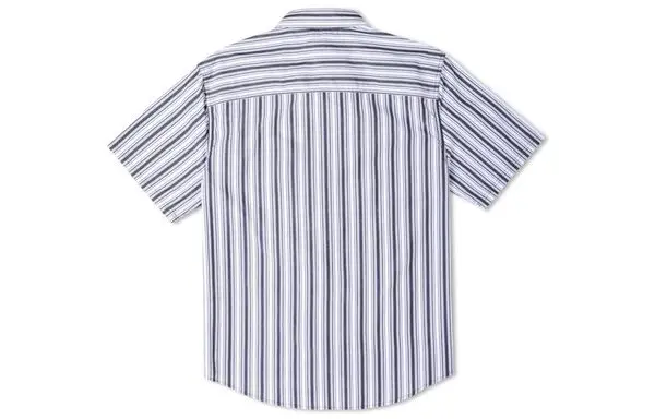 CONVERSE Striped Short Sleeve Button Down Asia Sizing