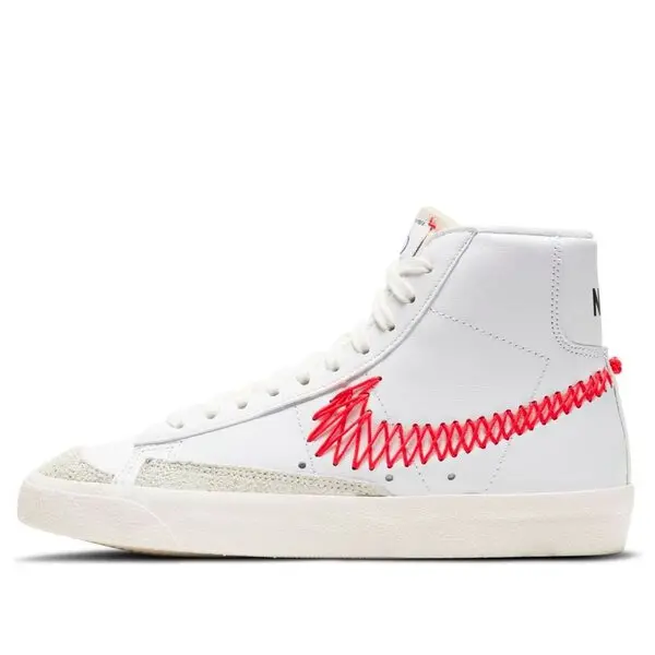 Nike Blazer Mid '77 Double Zig Zag-stitched Swoosh Sneakers - White/red