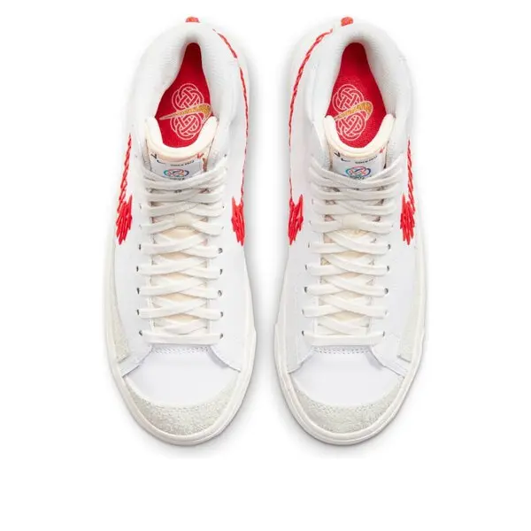 Nike Blazer Mid '77 Double Zig Zag-stitched Swoosh Sneakers - White/red