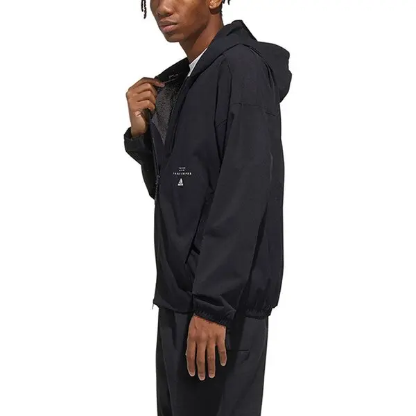 Adidas Hooded Zip-up Jacket With Sporty Stripes