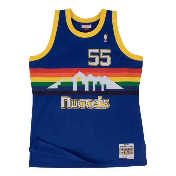 Mitchell & Ness X Nba Denver Nuggets Dikembe Mutombo 55 Road 1991-92 Swingman Jersey - Navy