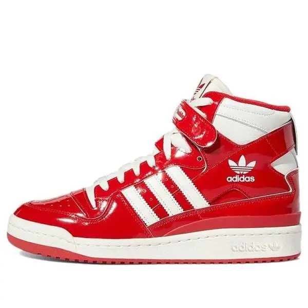 Adidas Forum 84 High 'red Patent' Sneakers - Red/white
