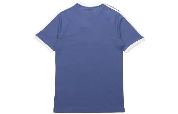 Adidas Originals 3-stripes Logo Printed Sports Short Sleeve - Blue