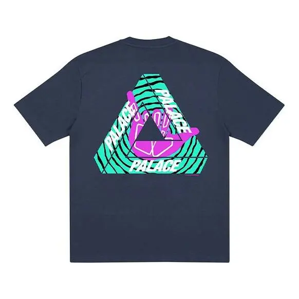 PALACE Tri-zooted Shakka Round Neck Short Sleeve Navy - Blue