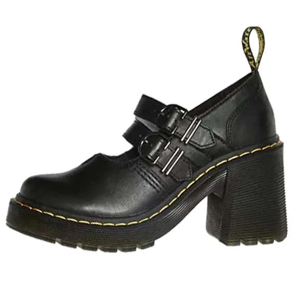 Dr. Martens Eviee Leather Heeled Shoes - Black