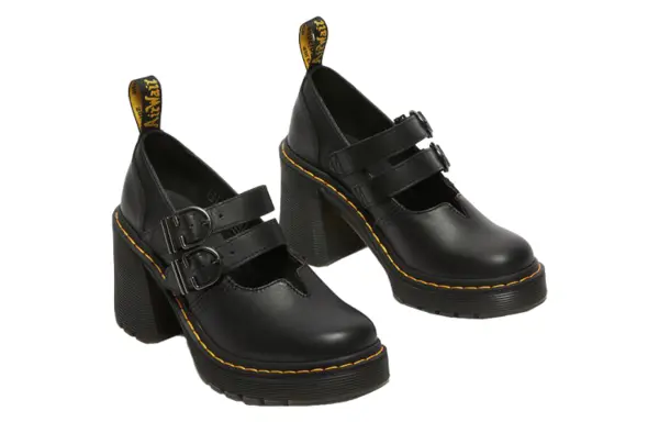 Dr. Martens Eviee Leather Heeled Shoes - Black