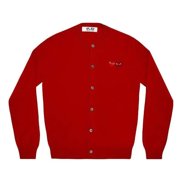 Play Comme Des Garcon Double Emblem Cardigan