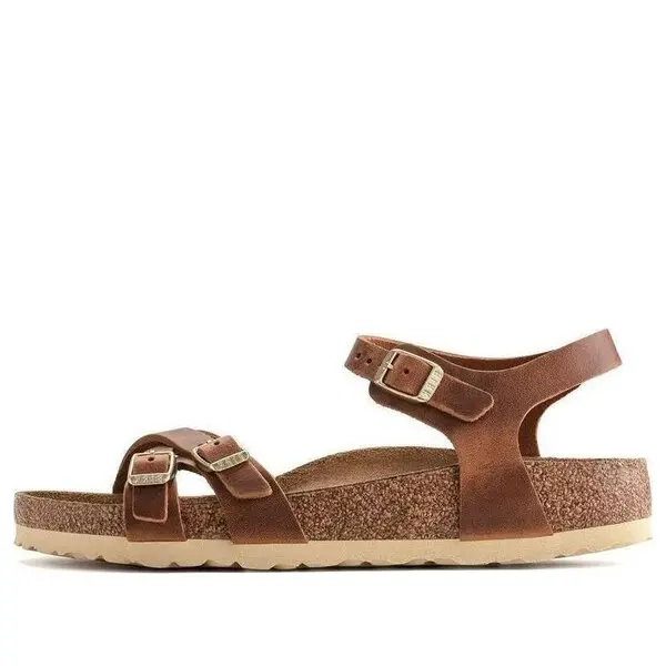 BIRKENSTOCK Kumba Oiled Leather Sandals - Brown