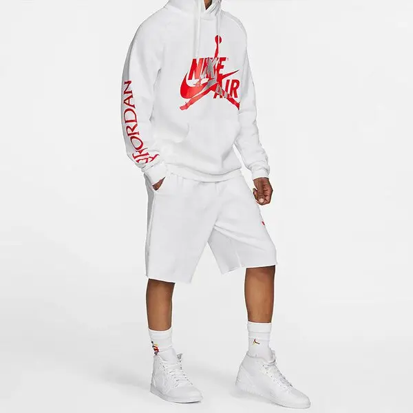 JORDAN Jumpman Classics Logo Fleece Pullover - White