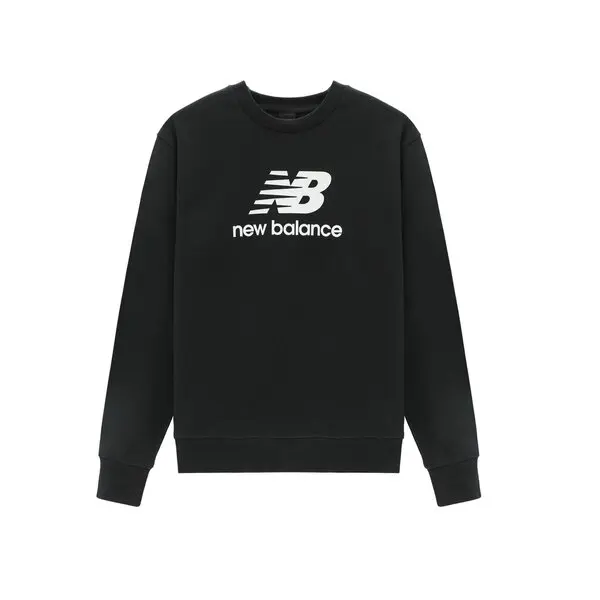 NEW BALANCE Stacked Logo French Terry Crewneck - Black