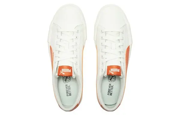 PUMA Bari Casual Lace Up Sneakers - White/orange