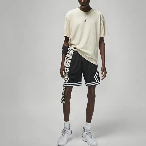 JORDAN Solid Color Round Neck Short Sleeve T-shirt White - Default Color