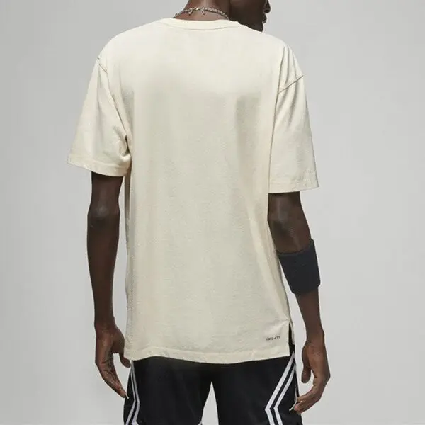 JORDAN Solid Color Round Neck Short Sleeve T-shirt White - Default Color