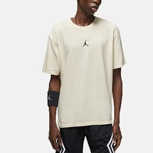 JORDAN Solid Color Round Neck Short Sleeve T-shirt White - Default Color