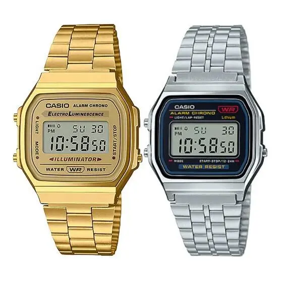 Casio Digital Watch With Stainless Steel Band - Gold&silver