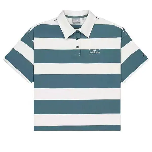 NEW BALANCE Striped Polo Shirt - Green