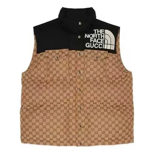 Gucci X The North Face Gg Padded Vest - Tan/black