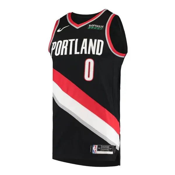 Nike X Nba Portland Trail Blazers Damian Lillard 0 Jersey - Black/multi-color