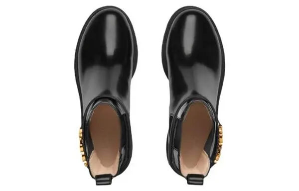 Gucci Mid-heel Boot With Logo Leather
