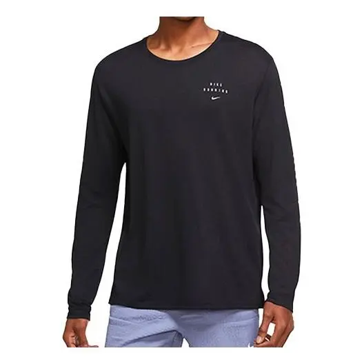 Nike Miler Run Reflective Quick Dry Running Long Sleeves Tops - Black