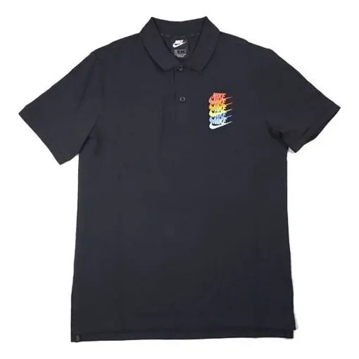 Nike Polo Rainbow Gradient Polo Shirt - Black