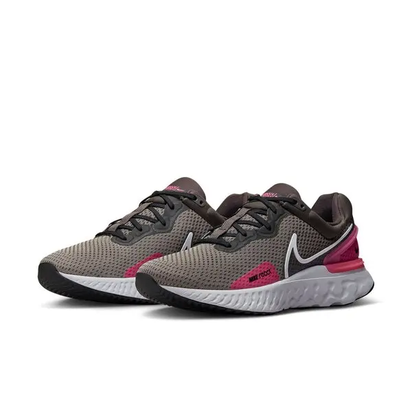 Nike React Miler 3 Road Running Shoes - Medium Ash/white-hyper Pink-black