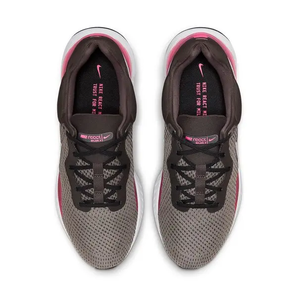 Nike React Miler 3 Road Running Shoes - Medium Ash/white-hyper Pink-black