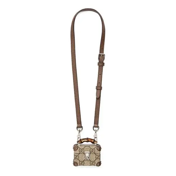 Gucci Monogrammed Bamboo Handle Shoulder Bag - Cream