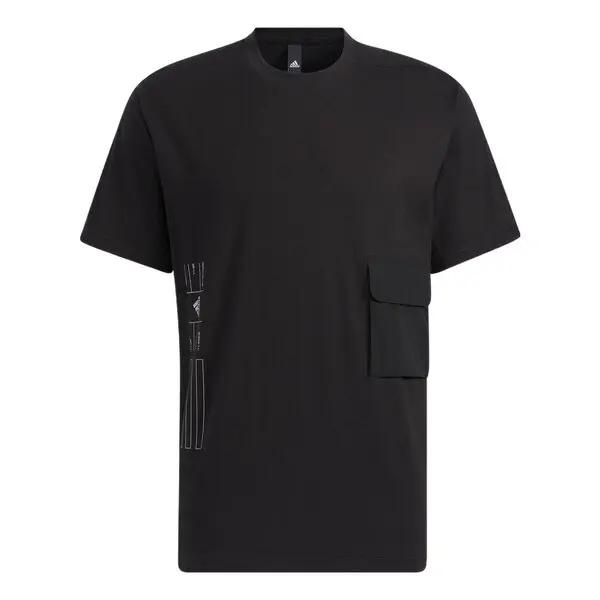 Adidas Th Hvcot Tee Solid Color Sports Short Sleeve Black - Multi-color