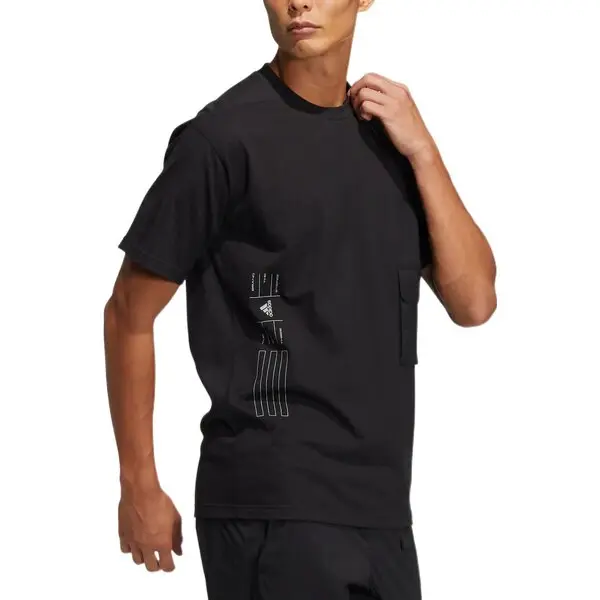 Adidas Th Hvcot Tee Solid Color Sports Short Sleeve Black