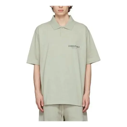 Fear Of God Fw21 Ssense Polo Shirt 'concrete - Green