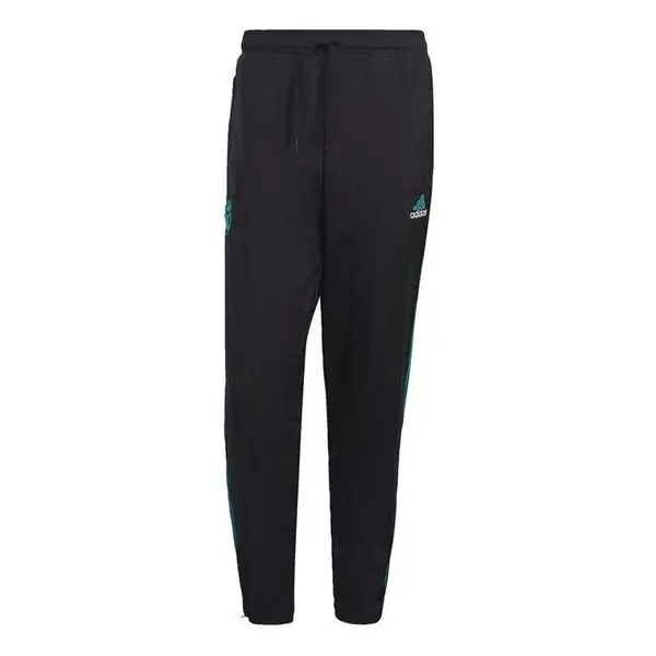 Adidas Real Madrid Icons Woven Soccer Pants - Black/blast Emerald