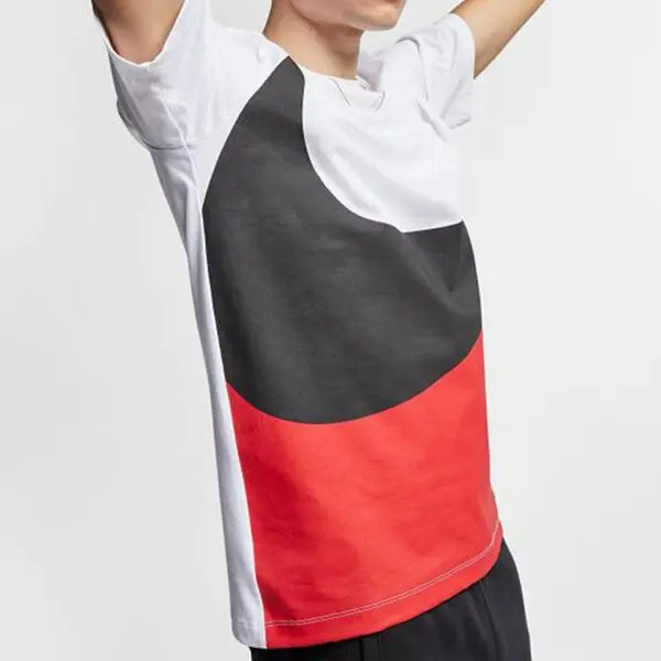 Nike Large Sports Pullover Round Neck Short Sleeve - White