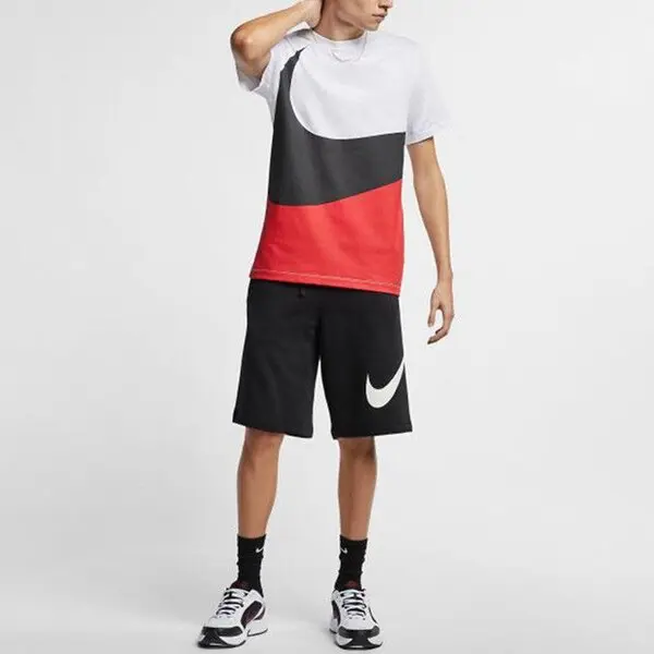 Nike Large Sports Pullover Round Neck Short Sleeve - White