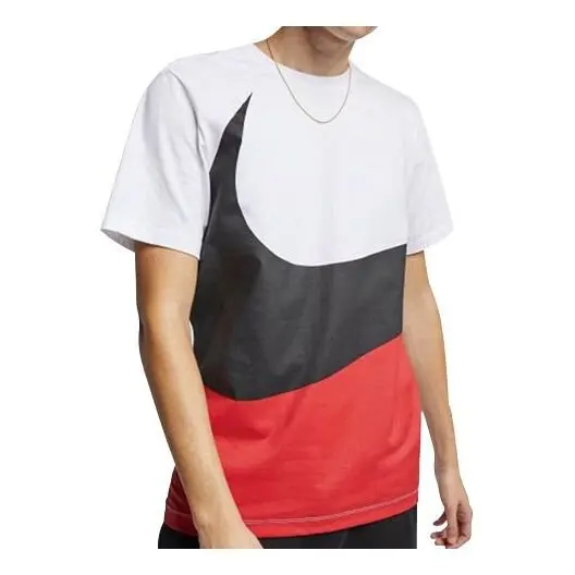 Nike Large Sports Pullover Round Neck Short Sleeve - White