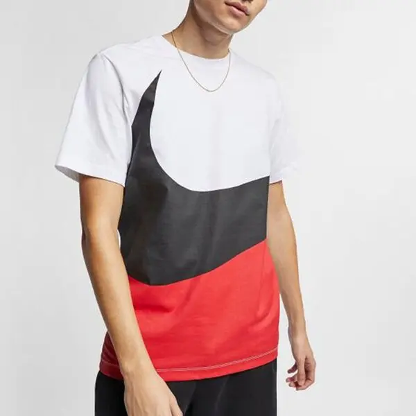 Nike Large Sports Pullover Round Neck Short Sleeve - White