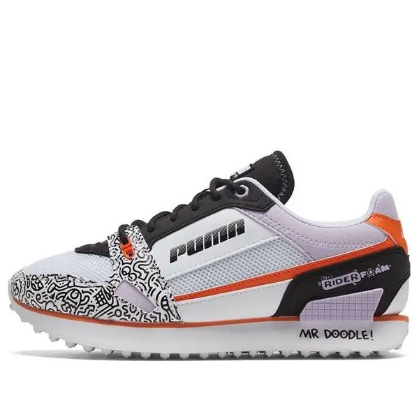 PUMA Mr. Doodle X Mile Rider 'wavy Doodles' Low Top Sneakers - Whiteblackorange
