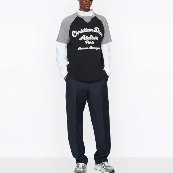 Dior Ss22 Alphabet Pattern Loose Short Sleeve T-shirt