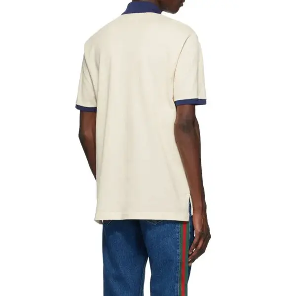 Gucci Cotton Polo With Interlocking G Patch 'white