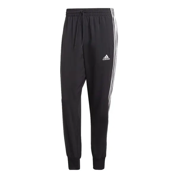 Adidas Aeroready Essentials Tapered Cuff Woven 3-stripes Pants 'black - Black/white