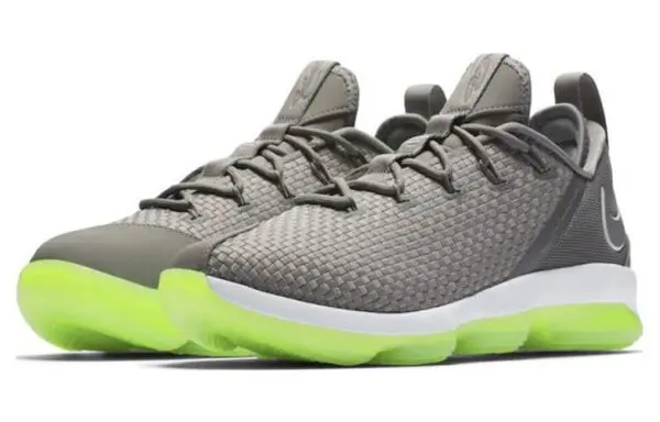 Nike Lebron 14 Low Athletic Sneakers - Grey/silver/green
