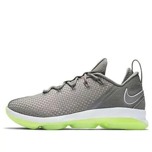 Nike Lebron 14 Low Athletic Sneakers - Grey/silver/green