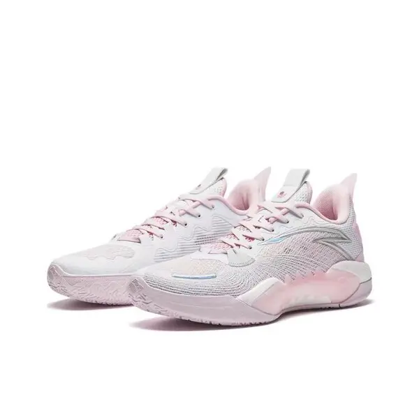 ANTA Shock Wave 5 Team V2 Athletic Sneakers - White/pink