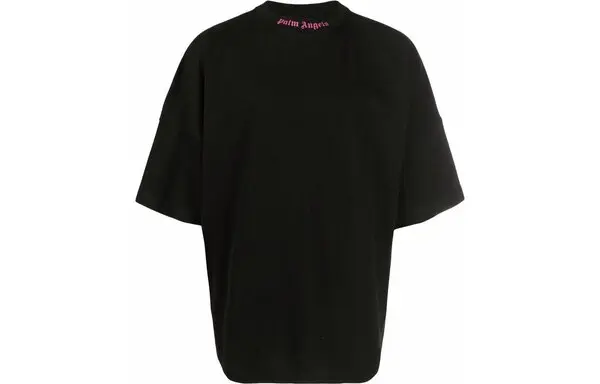 Palm Angels Doubled Logo Over Tee Fuchsia