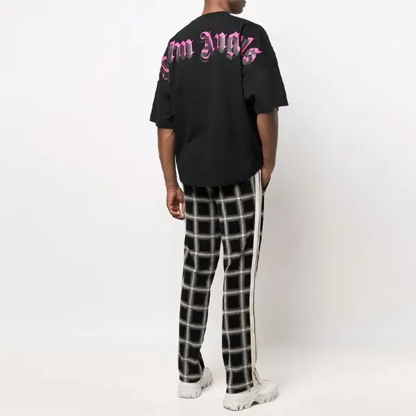 Palm Angels Doubled Logo Over Tee Fuchsia