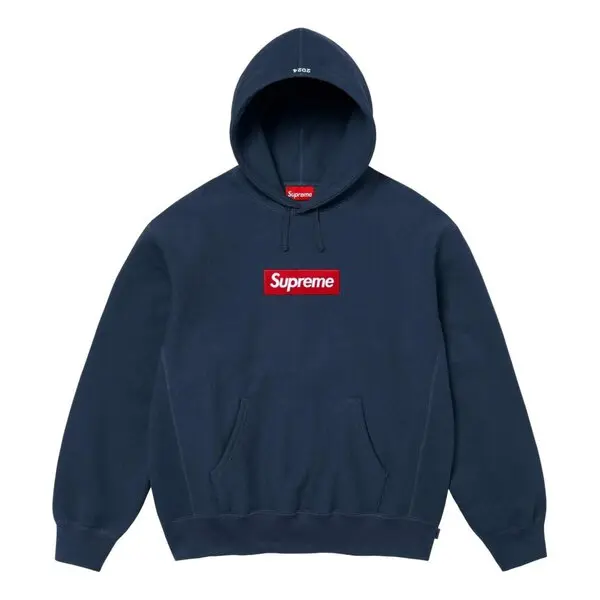 Supreme Fw24 Box Logo Hooded Sweatshirt - Navy